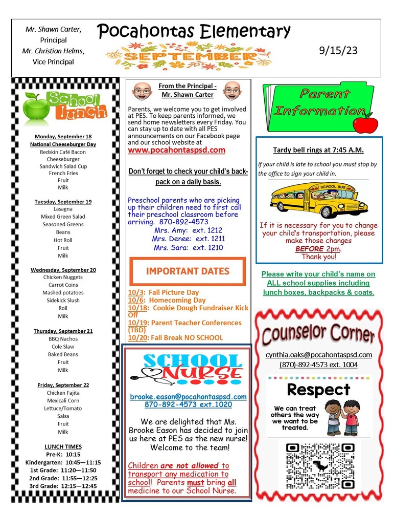 Weekly Newsletter | Pocahontas Elementary School