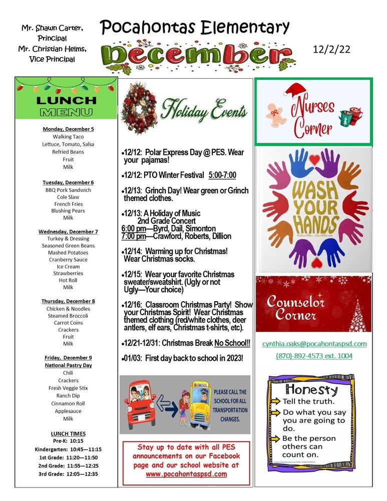 Weekly Newsletter | Pocahontas Elementary School